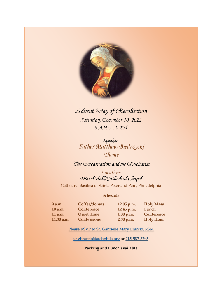 Advent Day of Recollection – The Cathedral Basilica of Saints Peter and ...